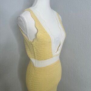 Fortunate One | Dresses | Fortunate One Yellow White Crochet Maxi Dress ...